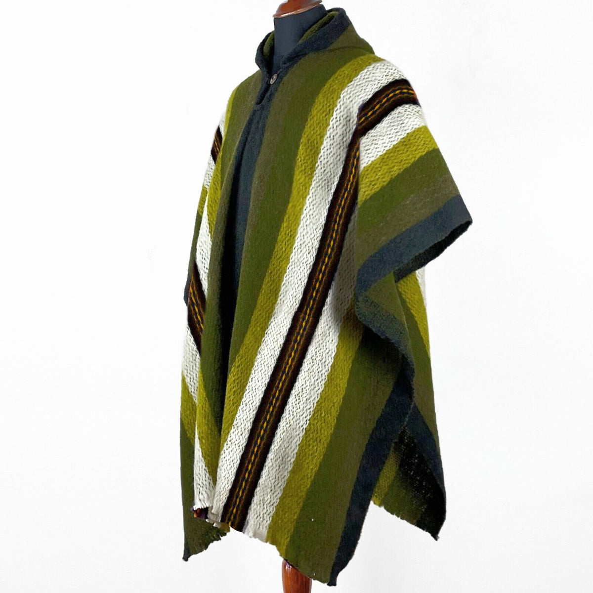 Poncho à Capuche Unisexe en Laine de Lama - Tissé à la Main en Amérique ...